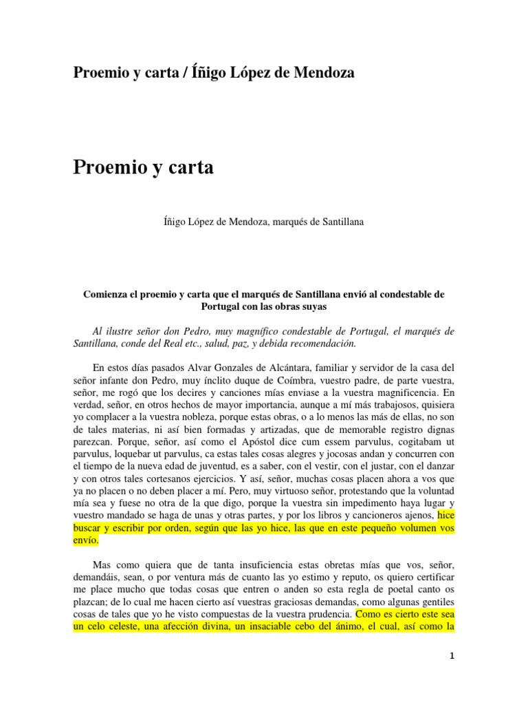 Proemio y Carta | PDF | Nobleza | Dante Alighieri