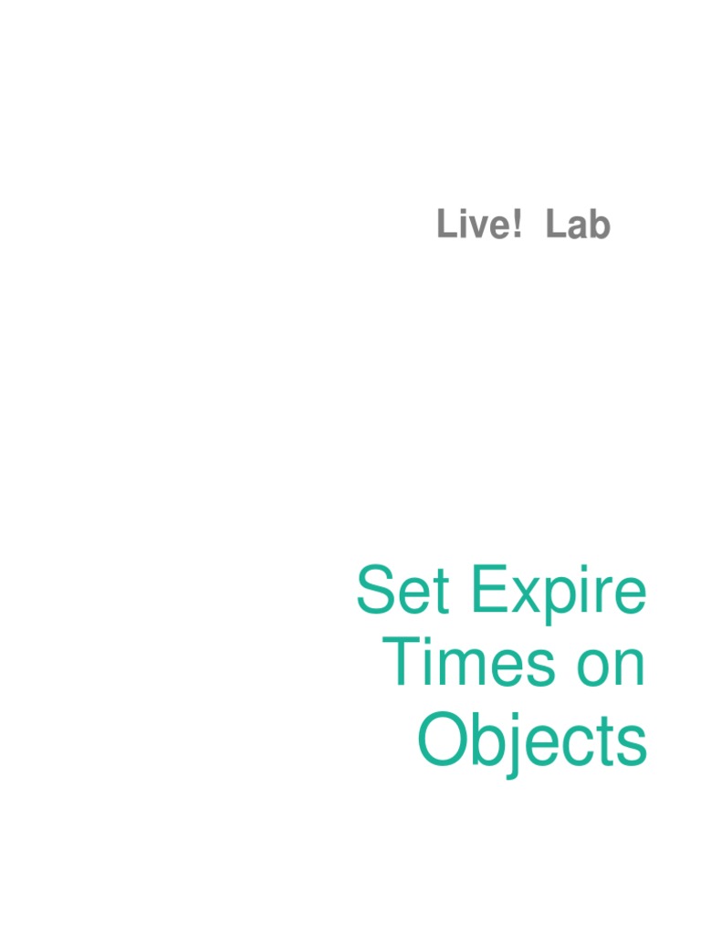 Live! Lab: Set Expire | PDF | Open Stack | Secure Shell