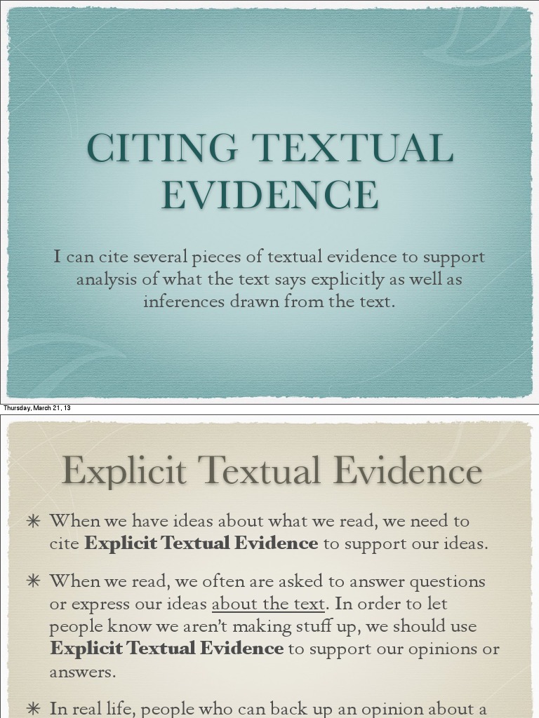 Textual Evidence Powerpoint | PDF | Cats | Science