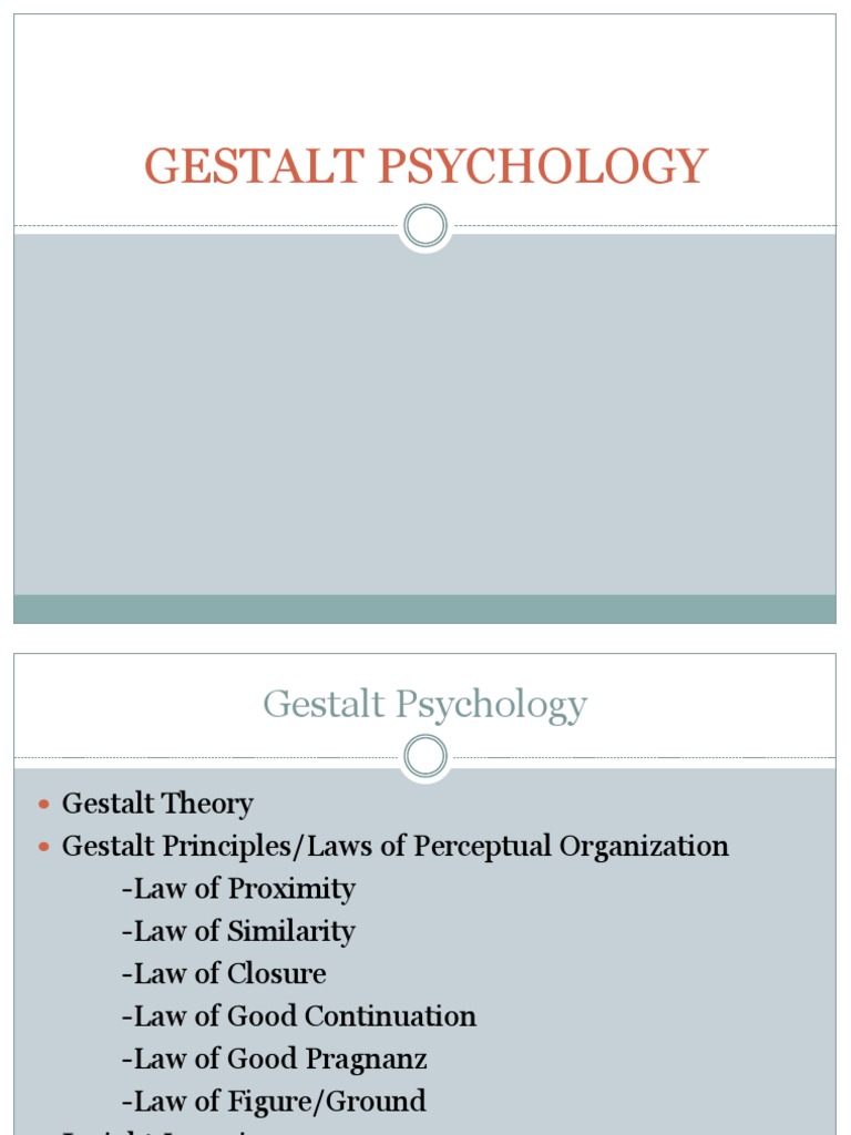 Gestalt Psychology | PDF