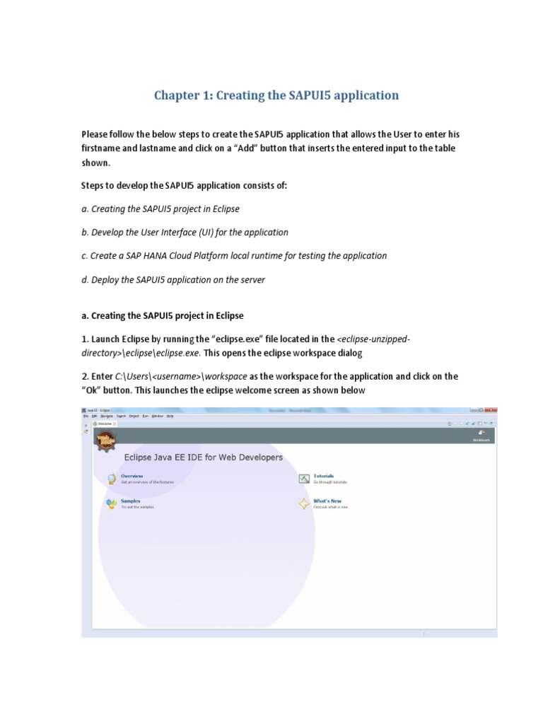 Chapter1-Creating The SAPUI5 Application | Download Free PDF | Eclipse (Software) | Web Server