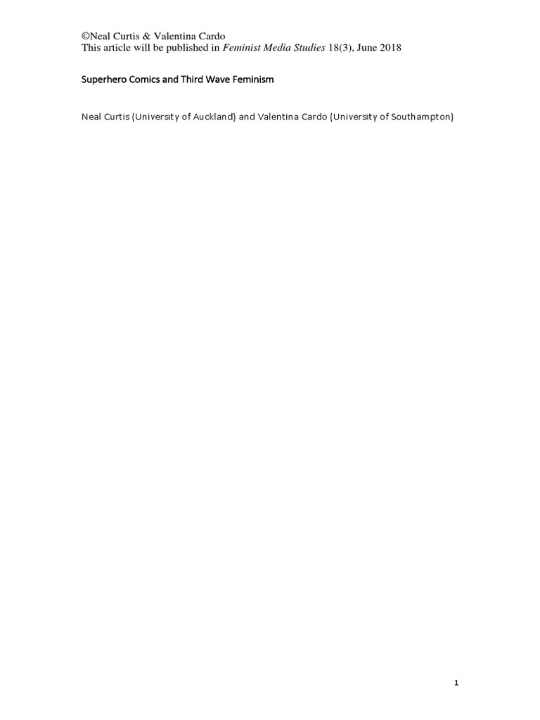 Superhero Comics and Third Wave Feminism | PDF | Feminism | Gender Studies