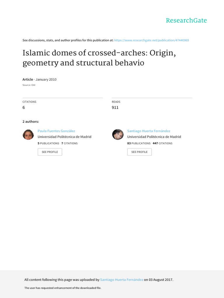 Islamic Domes of Crossed-Arches Origin Geometry An | PDF | Dome | Vault ...