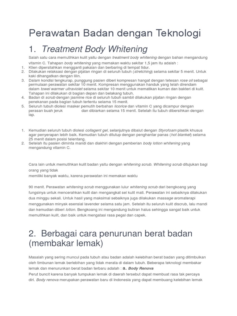 Perawatan Badan Dengan Teknologi | PDF