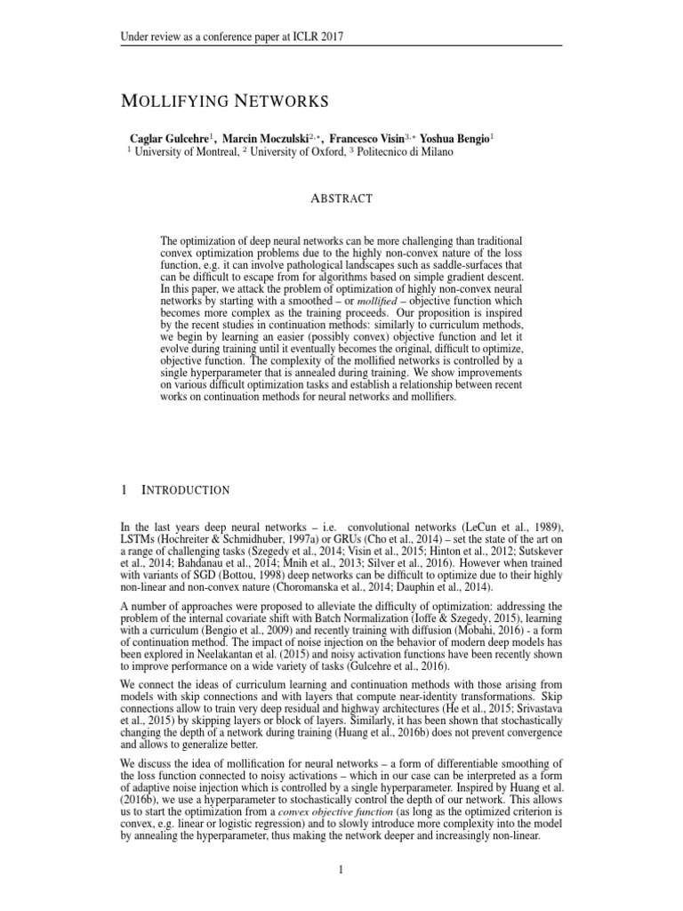 Optimizing Neural Networks with Mollifiers | PDF | Mathematical ...