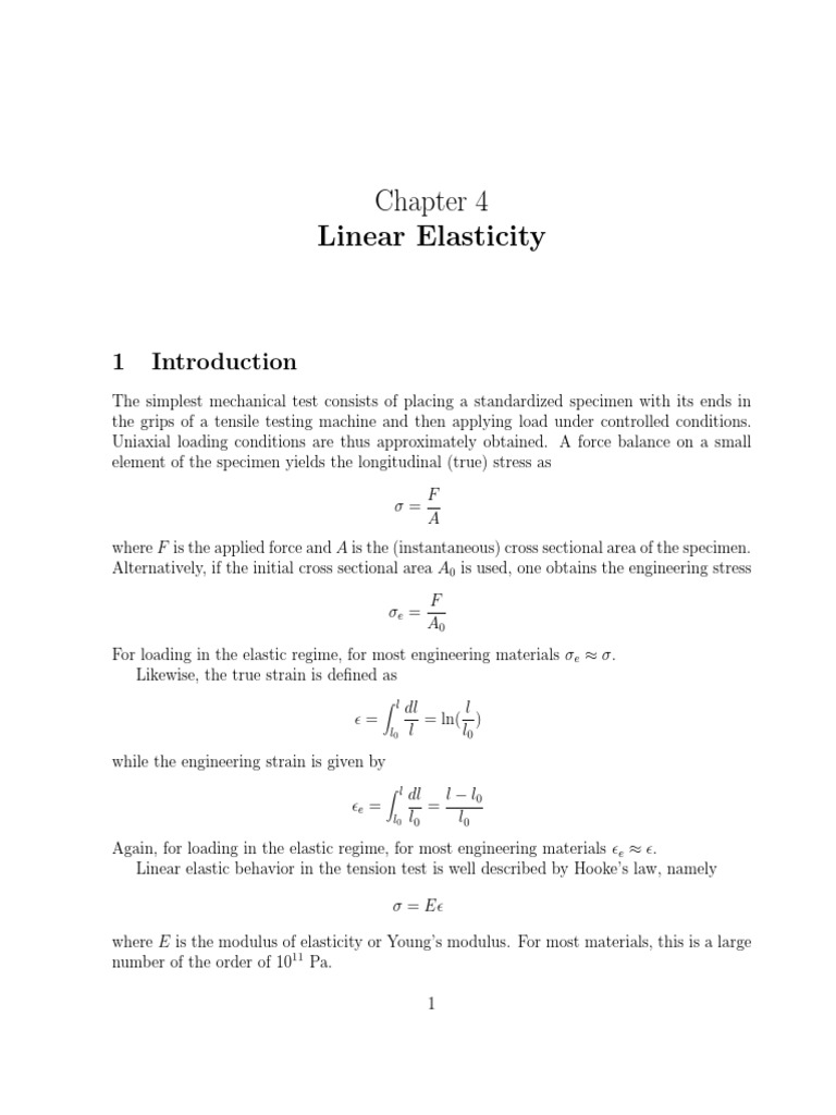 CH 4 | PDF | Elasticity (Physics) | Linear Elasticity