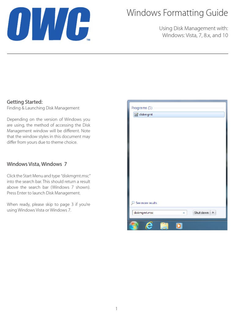 Windows Formatting Guide: Getting Started | PDF | File System ...