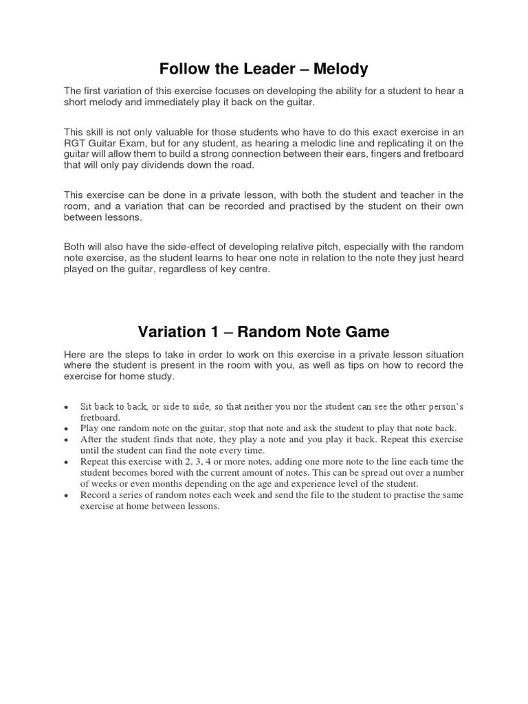 Melodic Ear Exercises | PDF | Chord (Music) | Interval (Music)