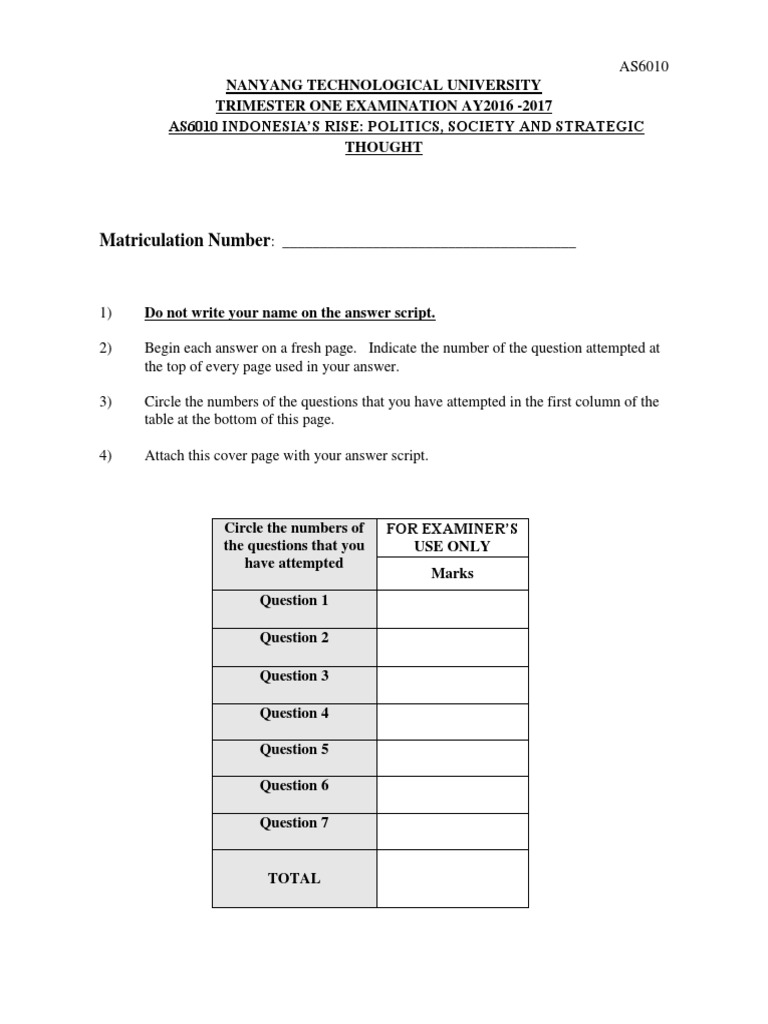 Matriculation Number | PDF