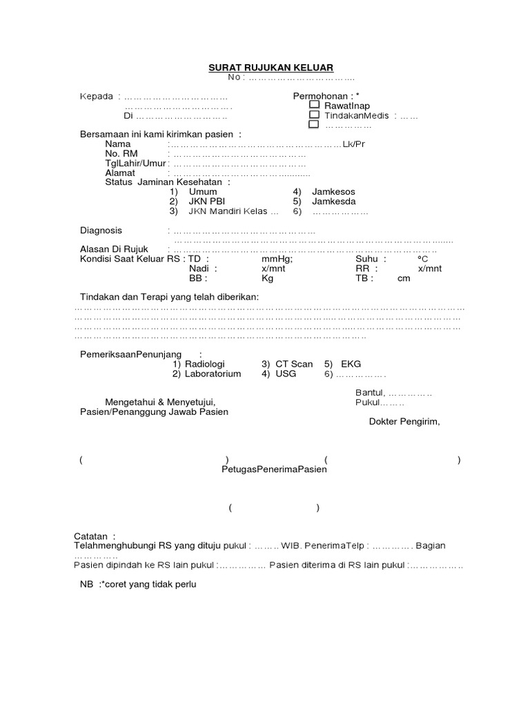 Format Surat Rujukan Keluar | PDF
