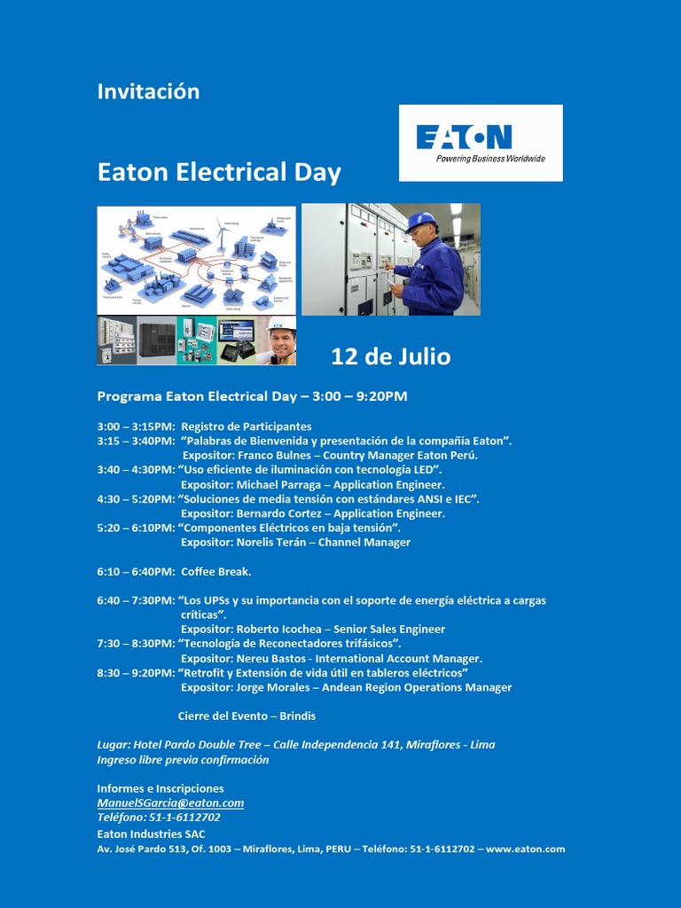 Jornada Técnica Eaton Electrical Day | PDF