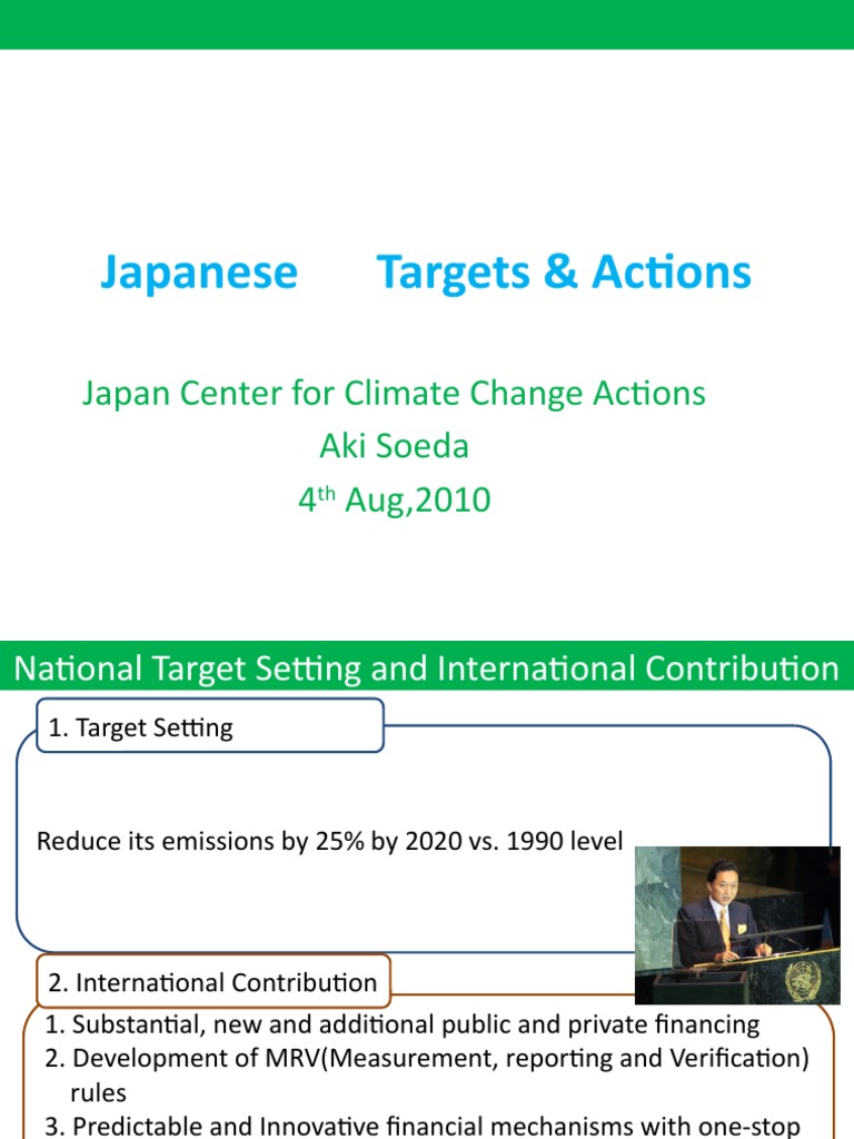 Japanese Targets & Actions: Japan Center For Climate Change Actions Aki ...
