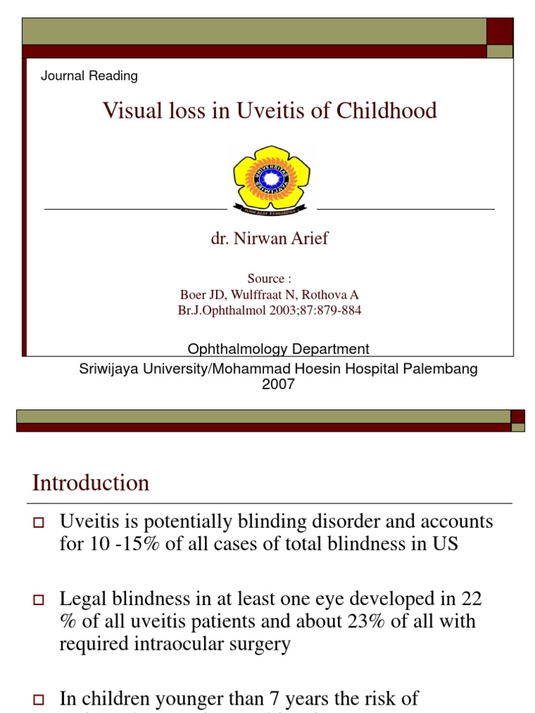Visual Loss in Uveitis of Childhood | PDF | Diseases Of The Eye And ...