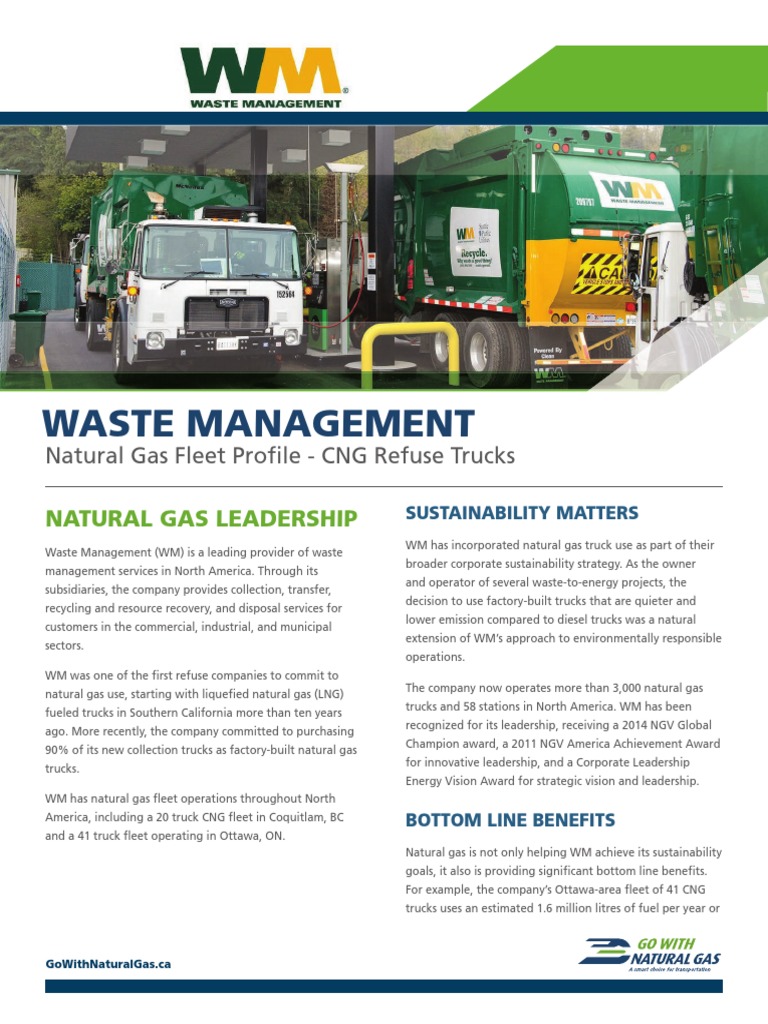 Waste Management Fleet Profile en | PDF | Natural Gas | Waste Management