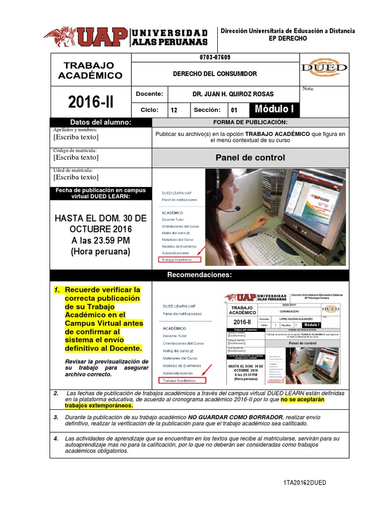 Formato Ta-2016-2 Modulo I Derecho Del Consumidor | PDF | Maestros ...