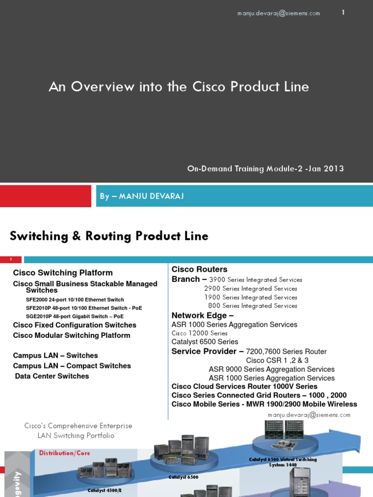 Cisco Productline Overview by Mdev | PDF | Network Switch | Cisco Systems