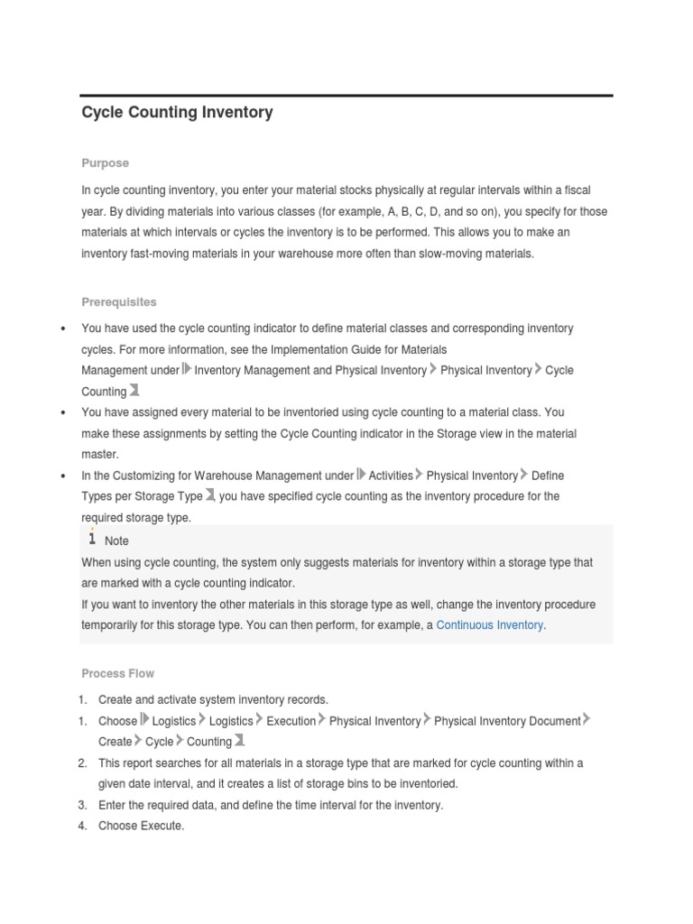 Cycle Counting Inventory | PDF | Warehouse | Inventory