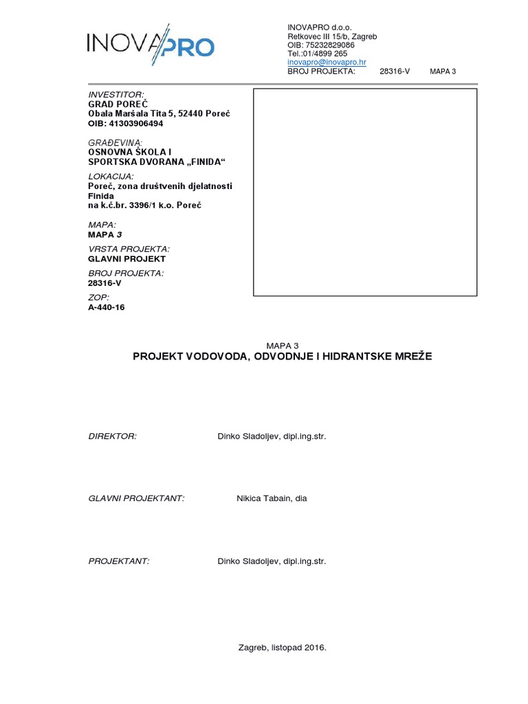 Finida - GP Mapa3 - Vodovod, Odvodnja I Hidrantska Mreža | PDF