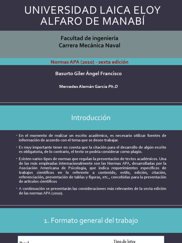 Normas APA (2010) - Sexta Edición - Angel Basurto | PDF | Estilo apa ...