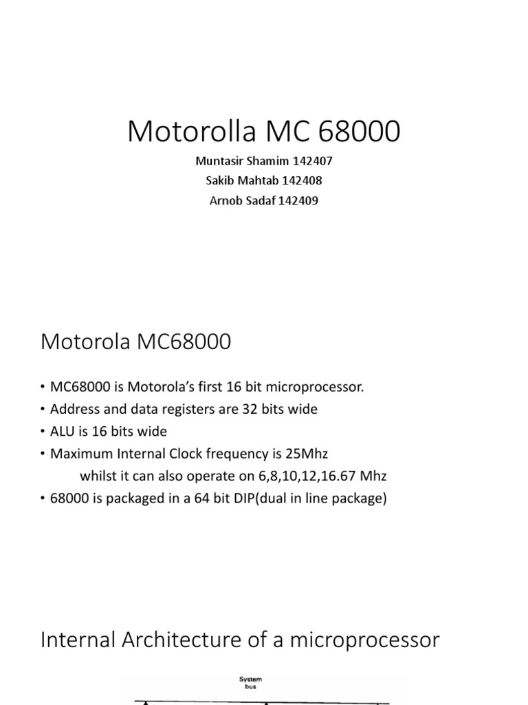 Motorola MC68000 | PDF | Input/Output | Areas Of Computer Science
