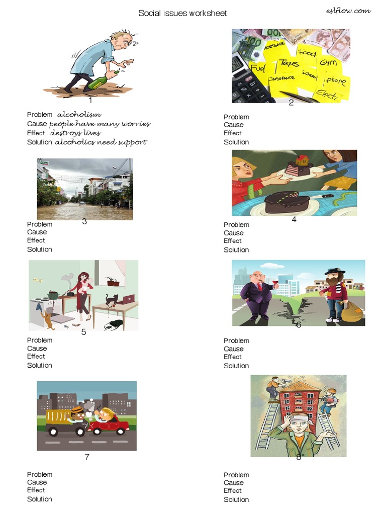 Social Issues Worksheet Red | PDF