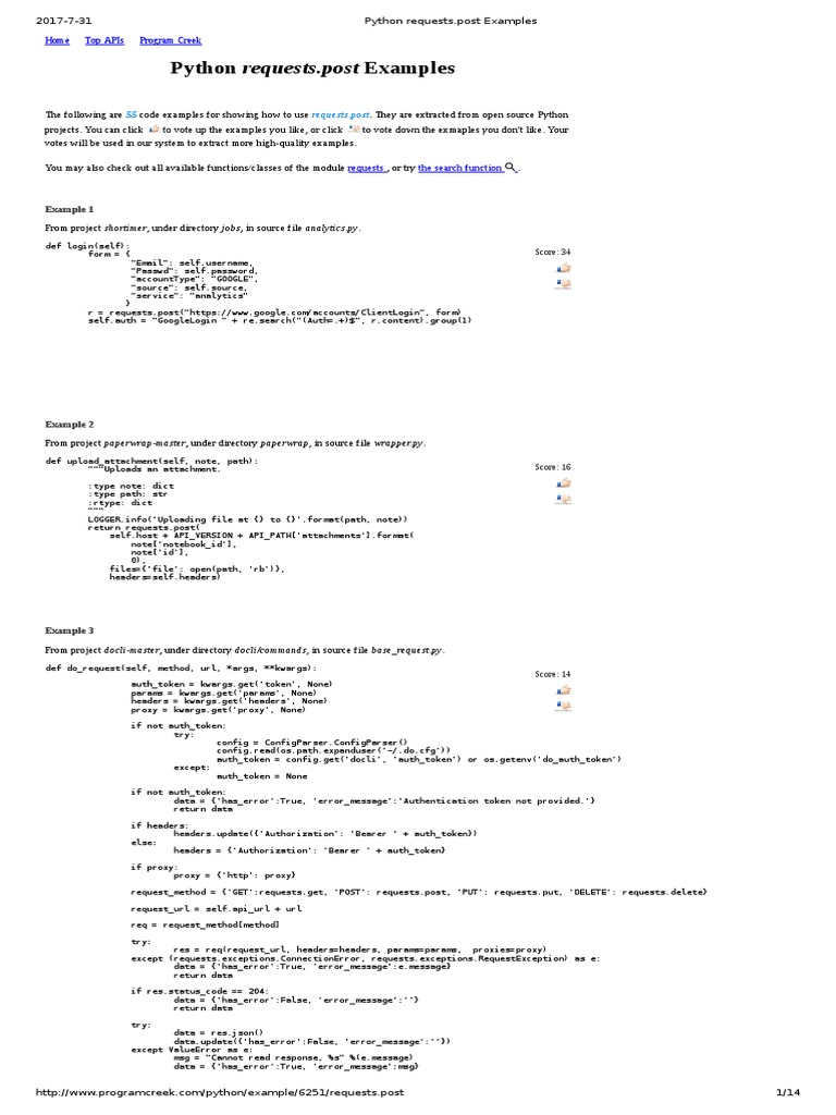 Python Requests | PDF | Json | User (Computing)