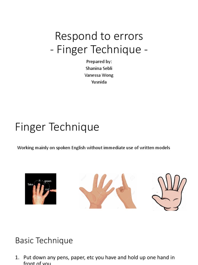 Finger Technique for Error Correction | PDF