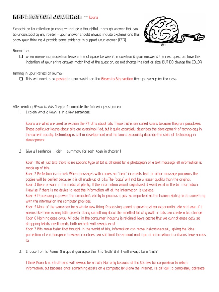 Reflection Journal - b2b CH 1 - Koans | PDF | Information | Communication