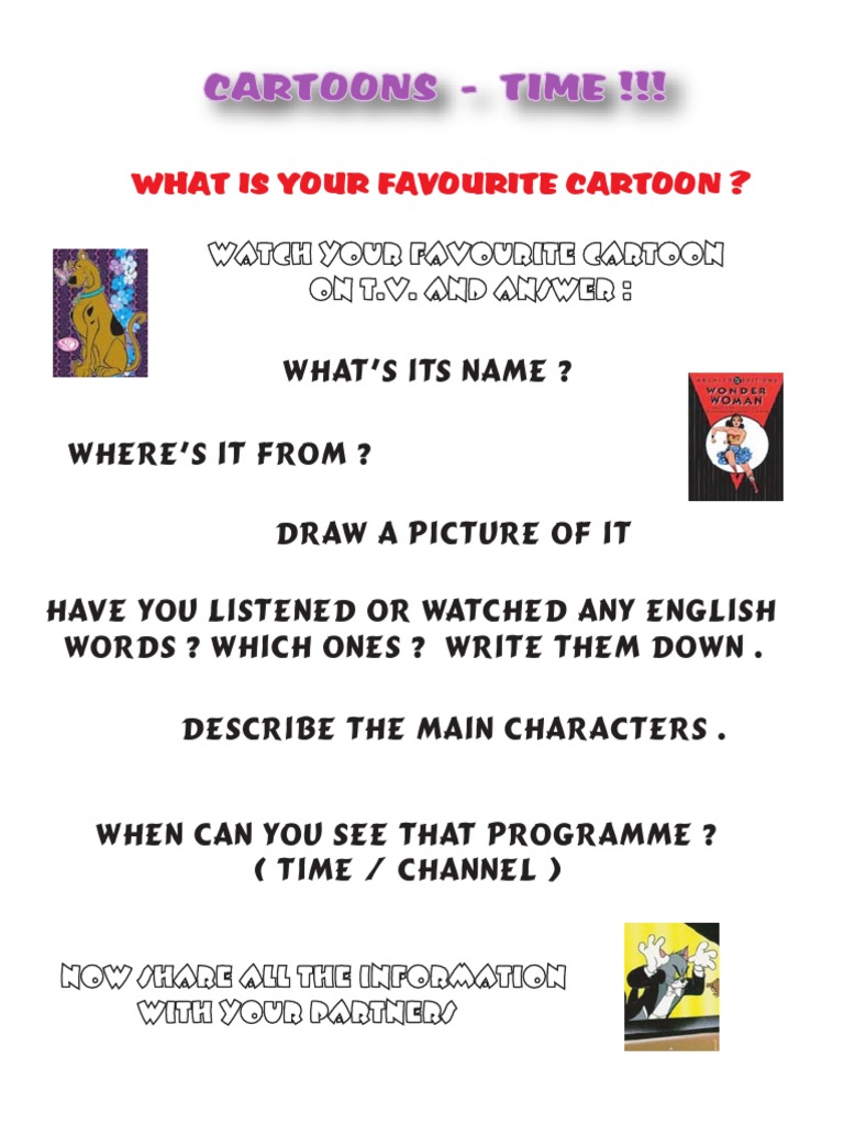 Cartoon Time PDF | PDF | Foreign Language Studies