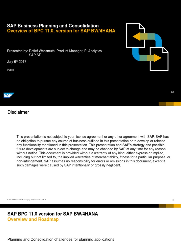 Overview BPC 11.00 For Sapbw4hana | PDF | Sap Se | Cloud Computing