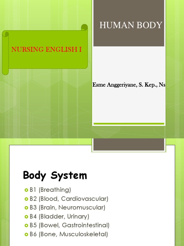 Human Body: Nursing English I | PDF | Human Musculoskeletal System ...