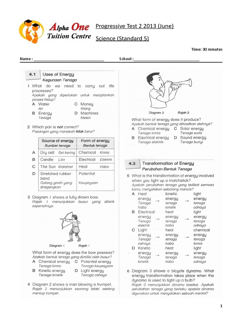 Std5 SC Test 2 2013 | PDF