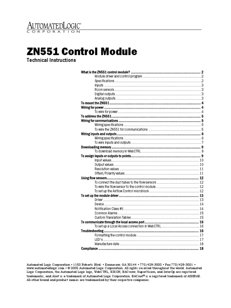 ZN551 Manual | PDF | Relay | Sensor