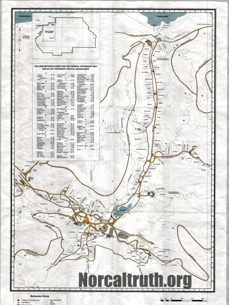 2010 Bohemian Grove Cabins Map | PDF