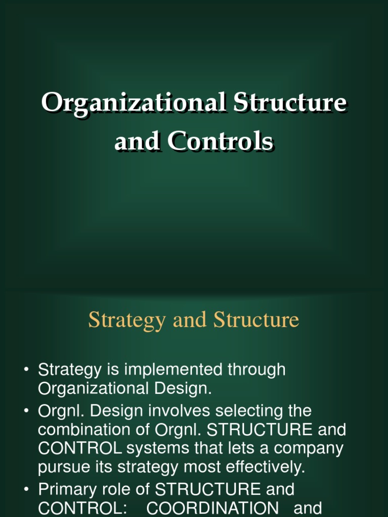 Organizational Structure and Controls: A Comprehensive Overview | PDF ...