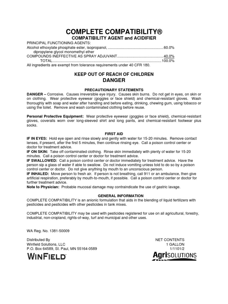 Complete Compatibility Label1p | PDF | Fertilizer | Pesticide