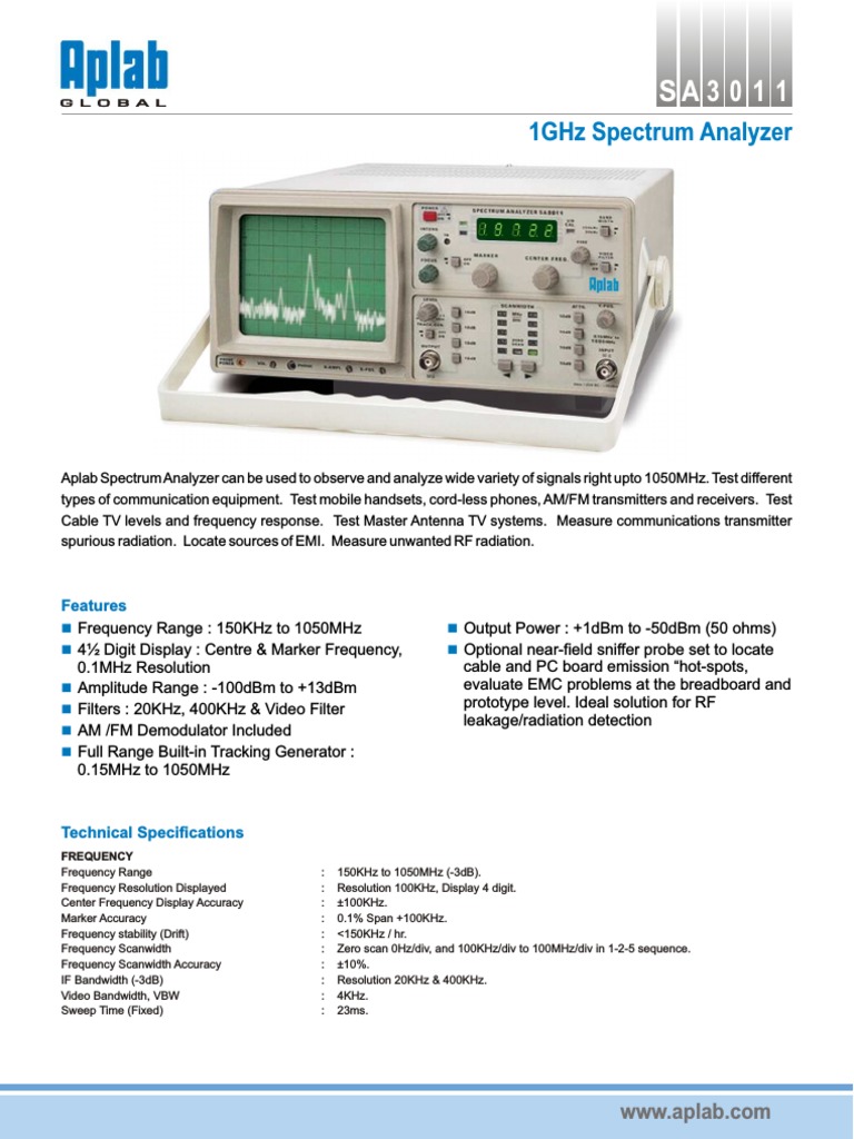 Spectrum Analyzer | PDF | Telecommunications Engineering | Information ...