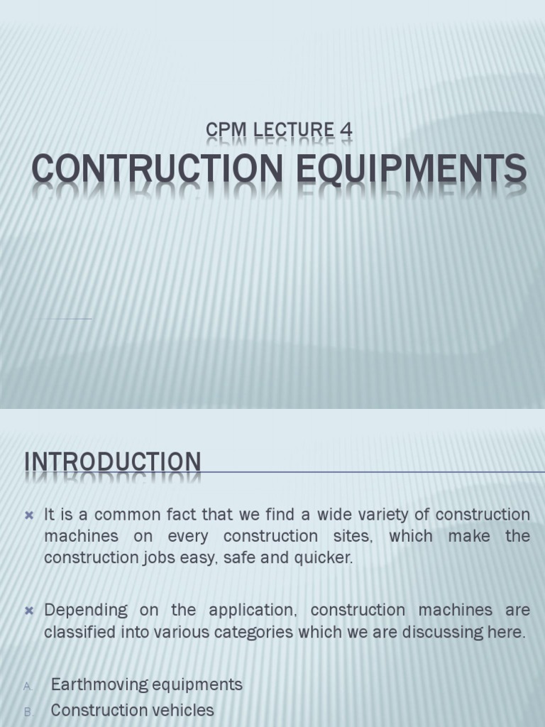 CPM 4 - Construction Equipments | PDF | Loader (Equipment) | Forklift