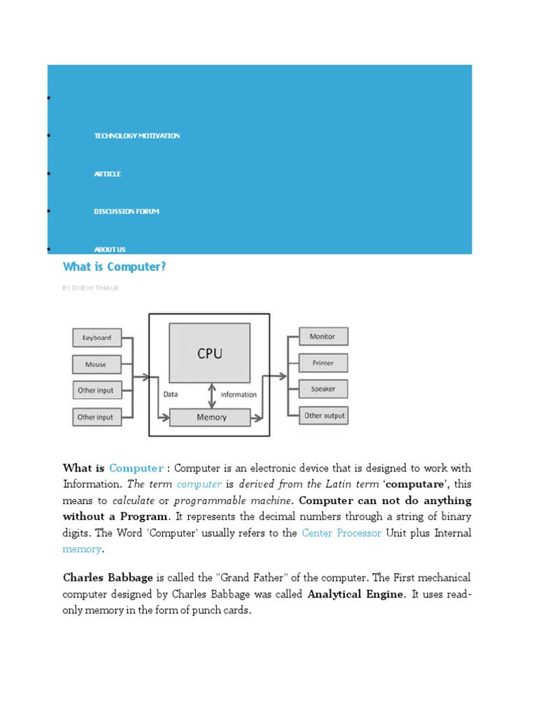Technology Motivation | PDF | Computer Data Storage | Input/Output