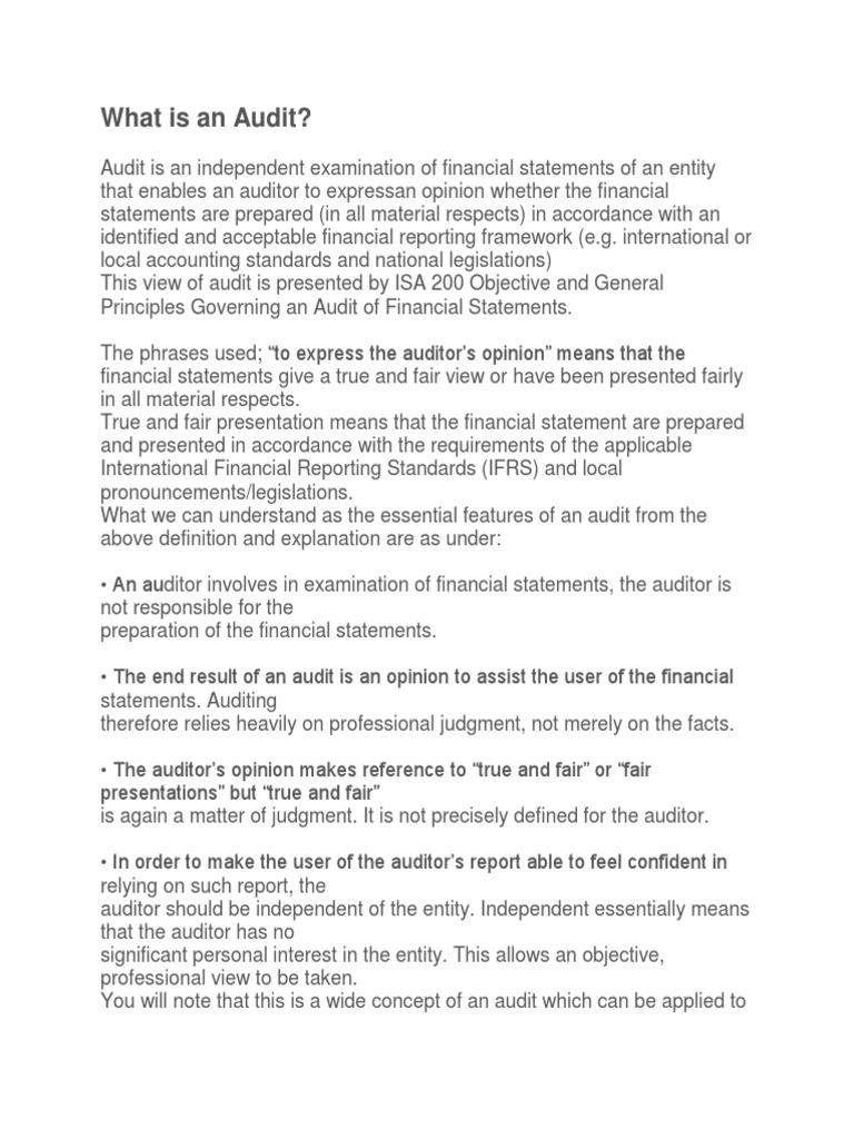 What Is An Audit | PDF | Financial Audit | Financial Statement
