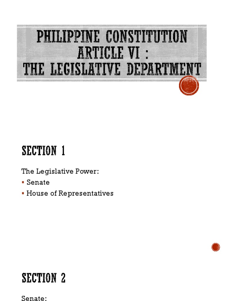 Article 6 Philippine Constitution | PDF | United States House Of ...