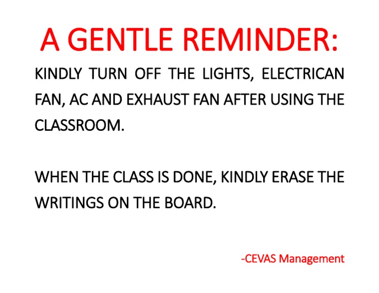 A Gentle Reminder | PDF