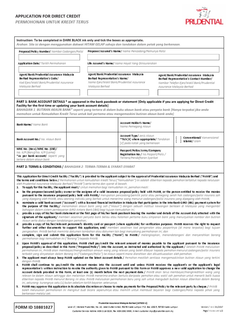 Application For Direct Credit | PDF