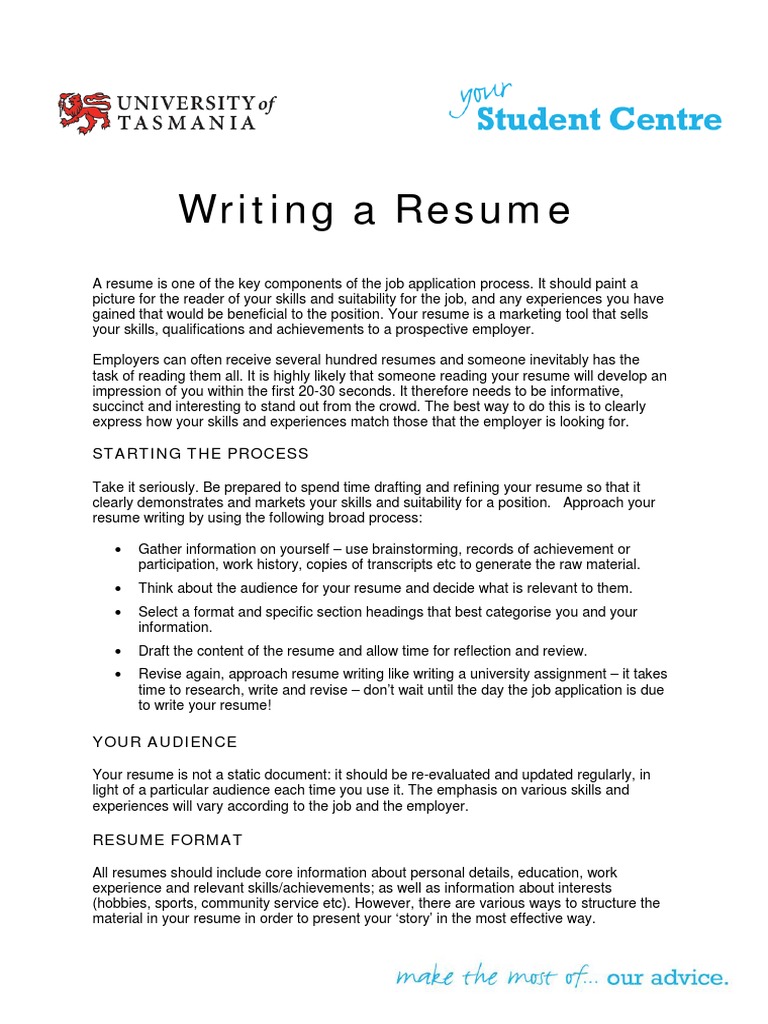 Writing A Resume PDF | PDF | Résumé | Communication