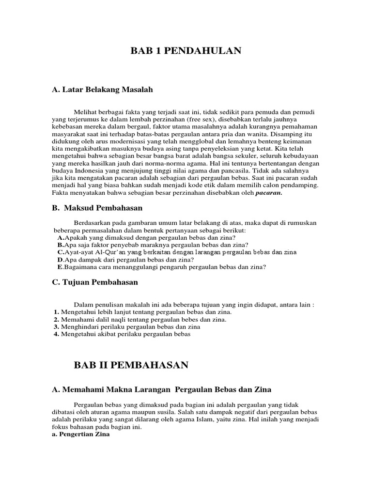 Larangan Pergaulan Bebas Dan Zina | PDF