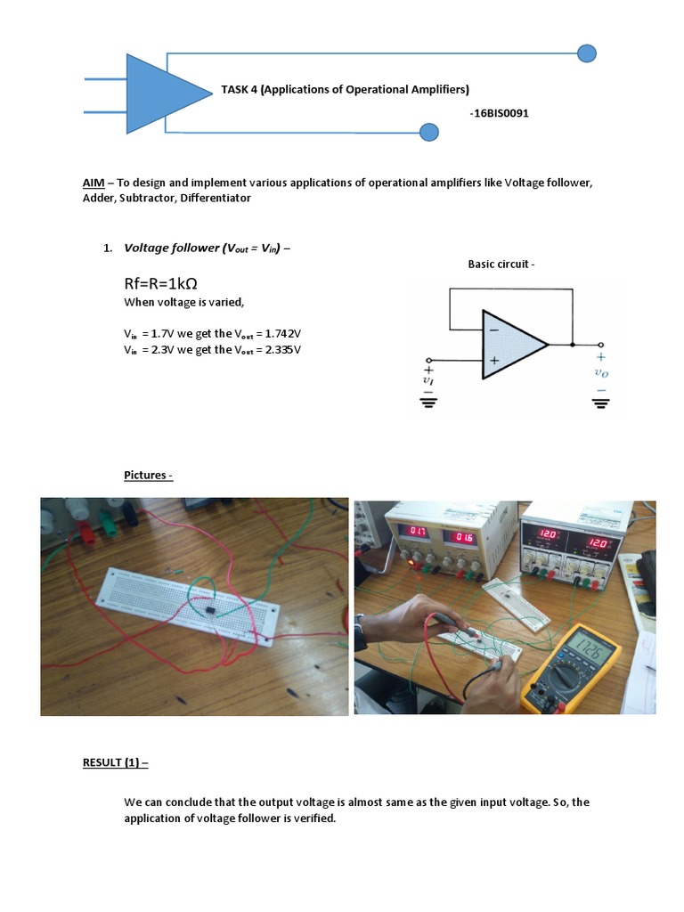 RF R 1k : Voltage Follower (V V) | PDF