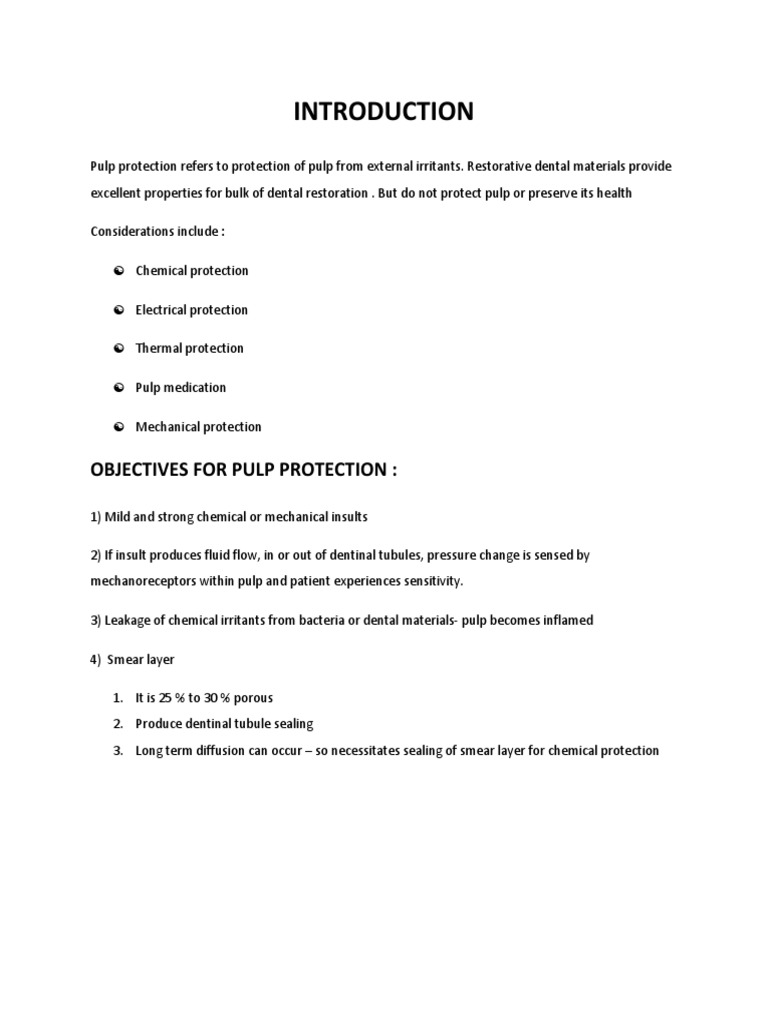 Pulp Protection | PDF | Dental Composite | Dental Material