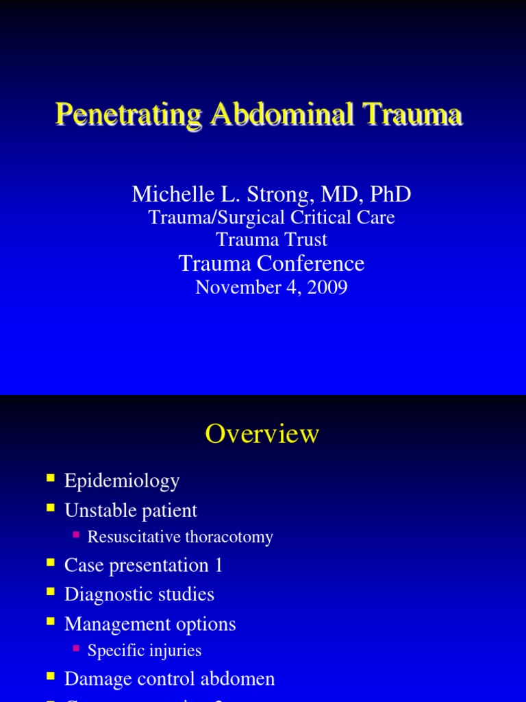 Penetrating Abdominal Trauma | PDF | Major Trauma | Aorta