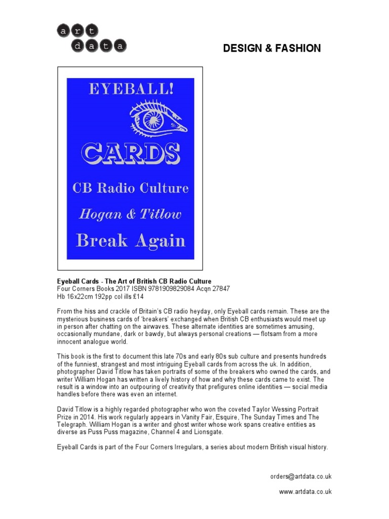Eyeball Cards - The Art of British CB Radio Culture | PDF | Lifestyle