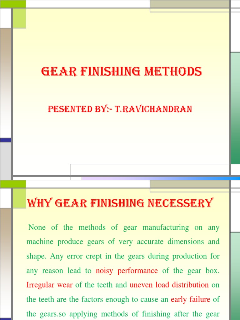 Gear Finishing Method1 | PDF | Gear | Grinding (Abrasive Cutting)